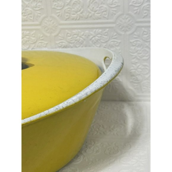 Kitchen | Large Yellow Enamel Cast Iron Stock Pot Dutch Oven Mcm ...